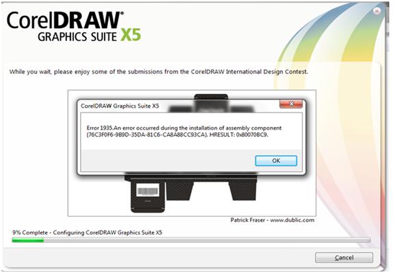 Error occurred during installation of Coreldraw Graphics Suite. - Techyv.com